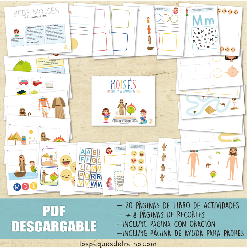 MOISÉS - Libro de actividades bíblicas para Preescolar – Los Peques del ...
