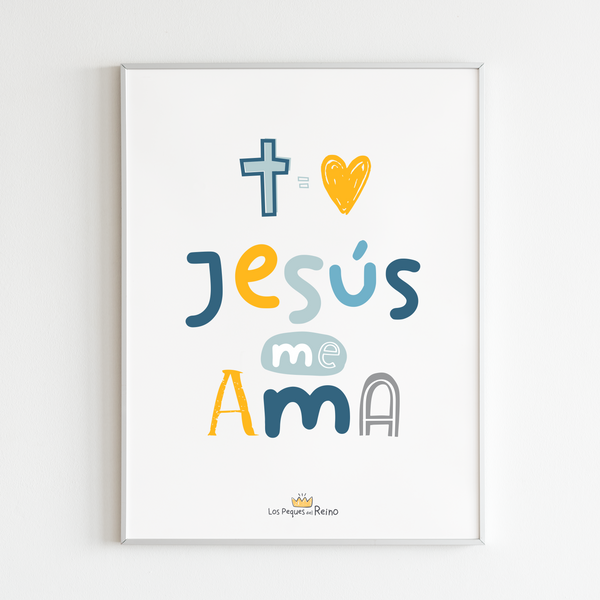 Lámina decorativa Jesús me ama (niño) - imprimible – Los Peques del Reino